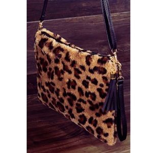 L.I.B | Bags | Leopard Print Faux Fur Purse | Poshmark